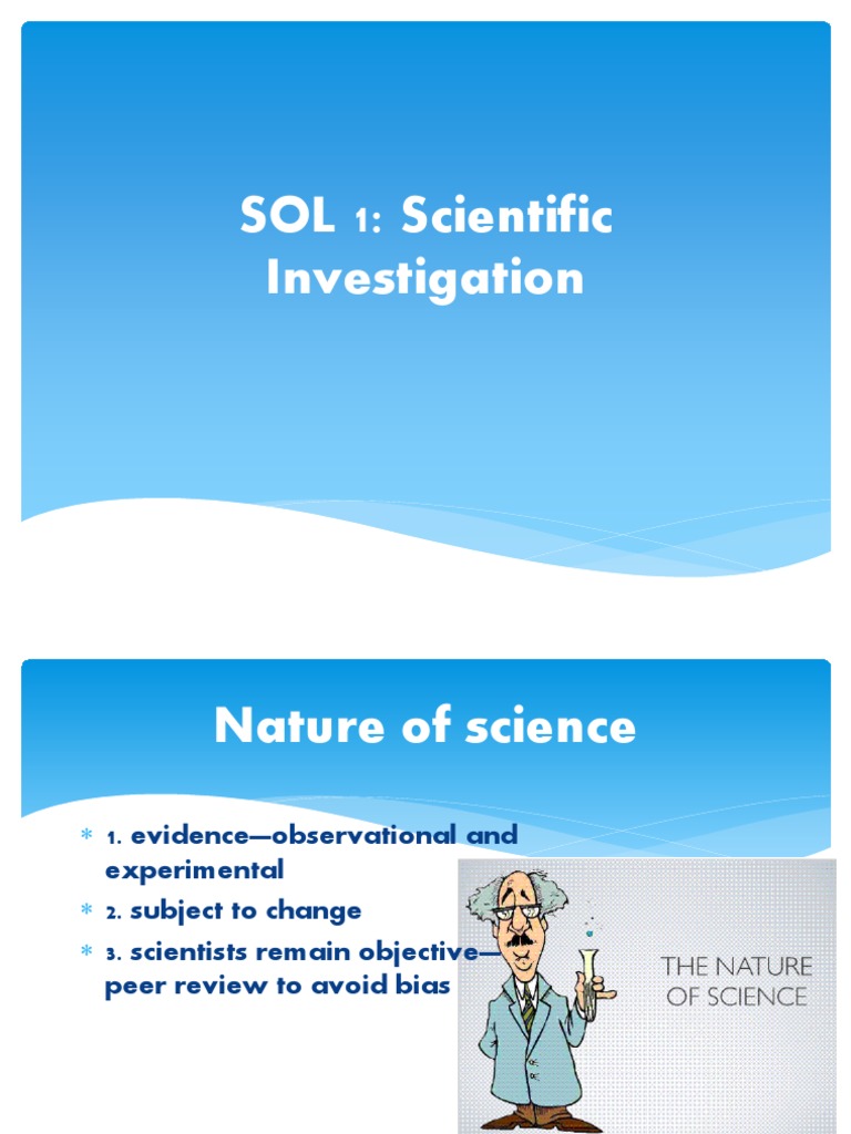 Sol Review Scientific Investigation | PDF | Observation | Experiment
