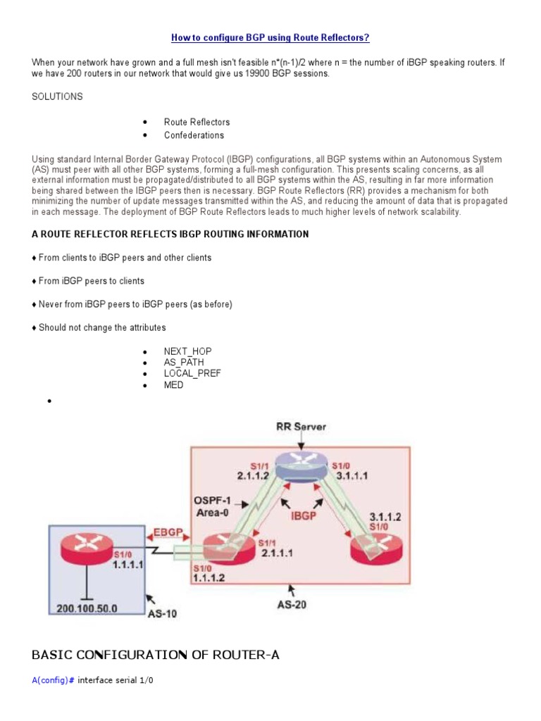 How To Configure BGP Using Route Reflectors | PDF | Communications ...