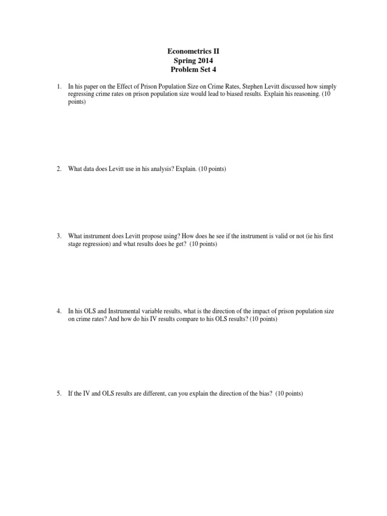 Econometrics II Problem Set 4 Analysis | PDF | Computers