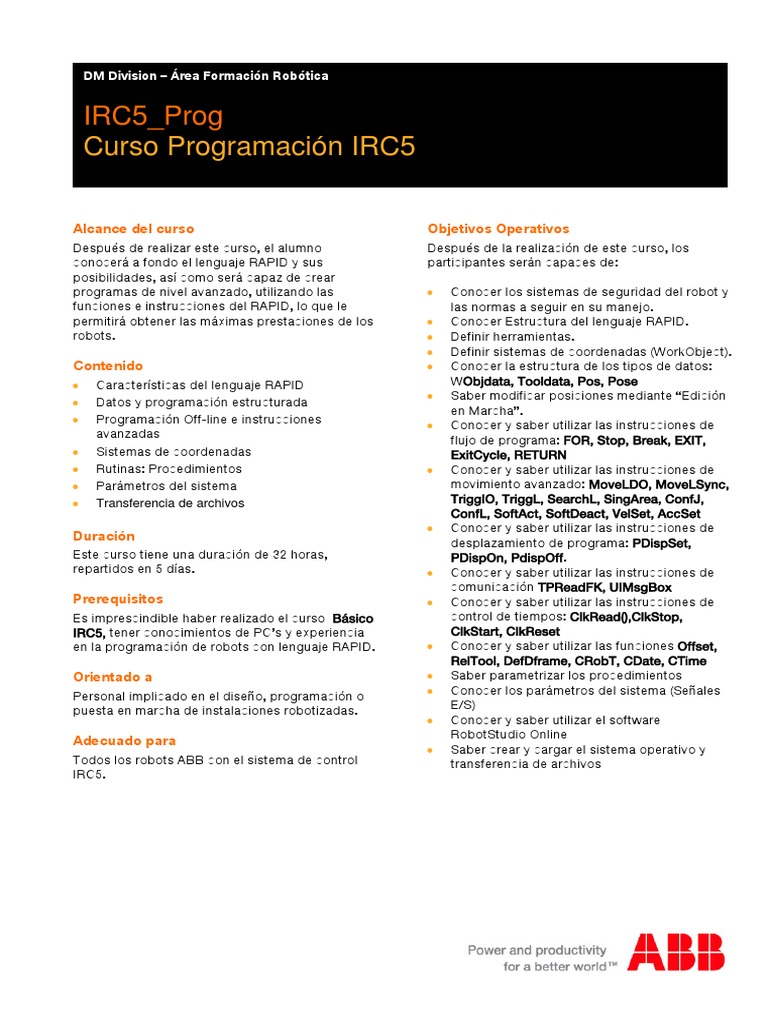 Curso Programacion IRC5 | PDF