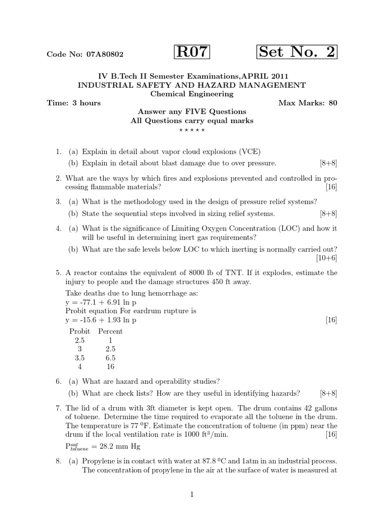 Industrial Safety Question Paper | PDF
