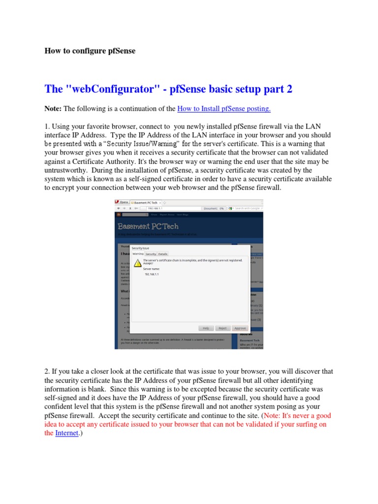 How To Configure PfSense | PDF | Public Key Certificate | Domain Name ...