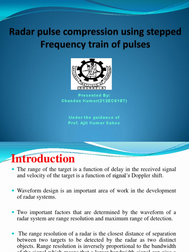 Radar Pulse Compression Using Stepped Frequency Train of Pulses | PDF ...