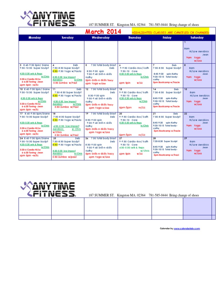 May 2014 Class Schedule | PDF