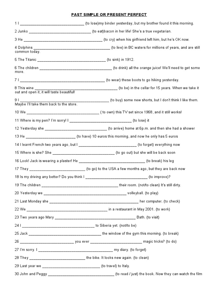New Past Sim Pres Perf | PDF | Leisure