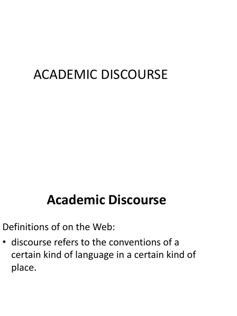 Academic Discourse | Discourse | Definition