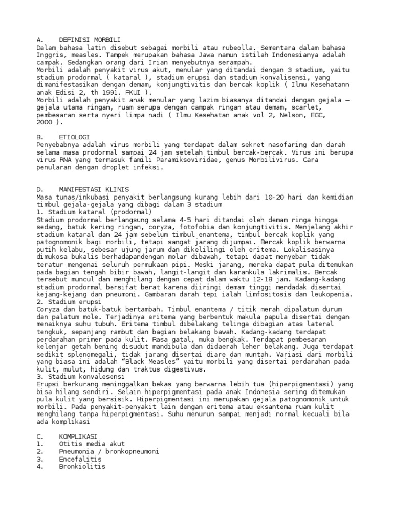 Asuhan Keperawatan Anak Morbili | PDF