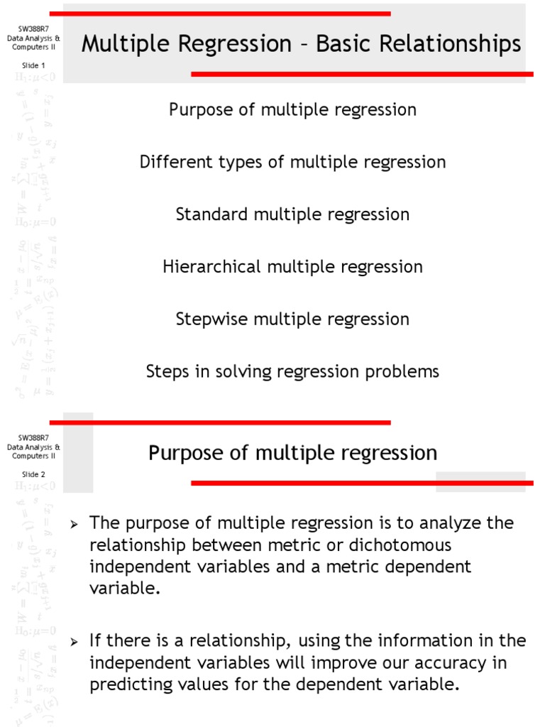MultipleRegression BasicRelationships | PDF | Regression Analysis | Data Analysis