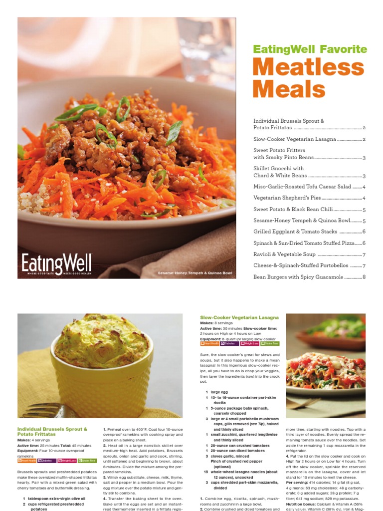 EatingWell Meatless Vegetarian Cookbook | Download Free PDF | Salad ...