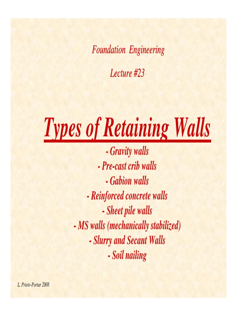 Retaining Walls | PDF | Deep Foundation | Geotechnical Engineering