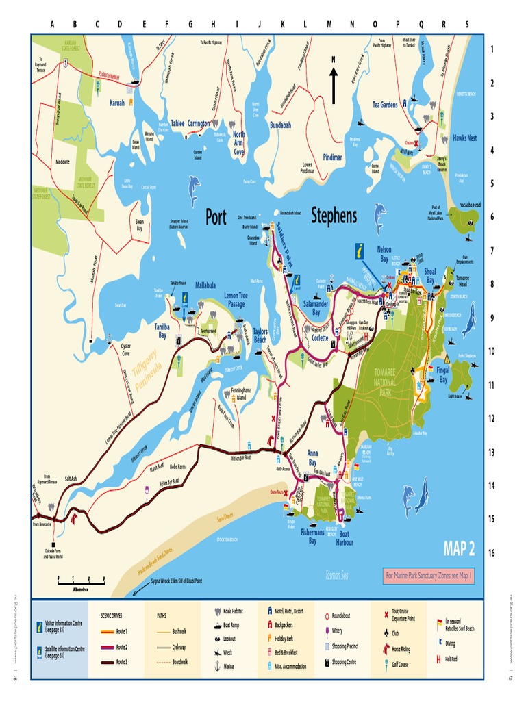 Port Stephens Map | PDF | Tourism And Leisure | Hotel And Accommodation