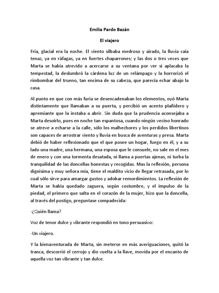 El Viajero Emilia Pardo Bazan | PDF