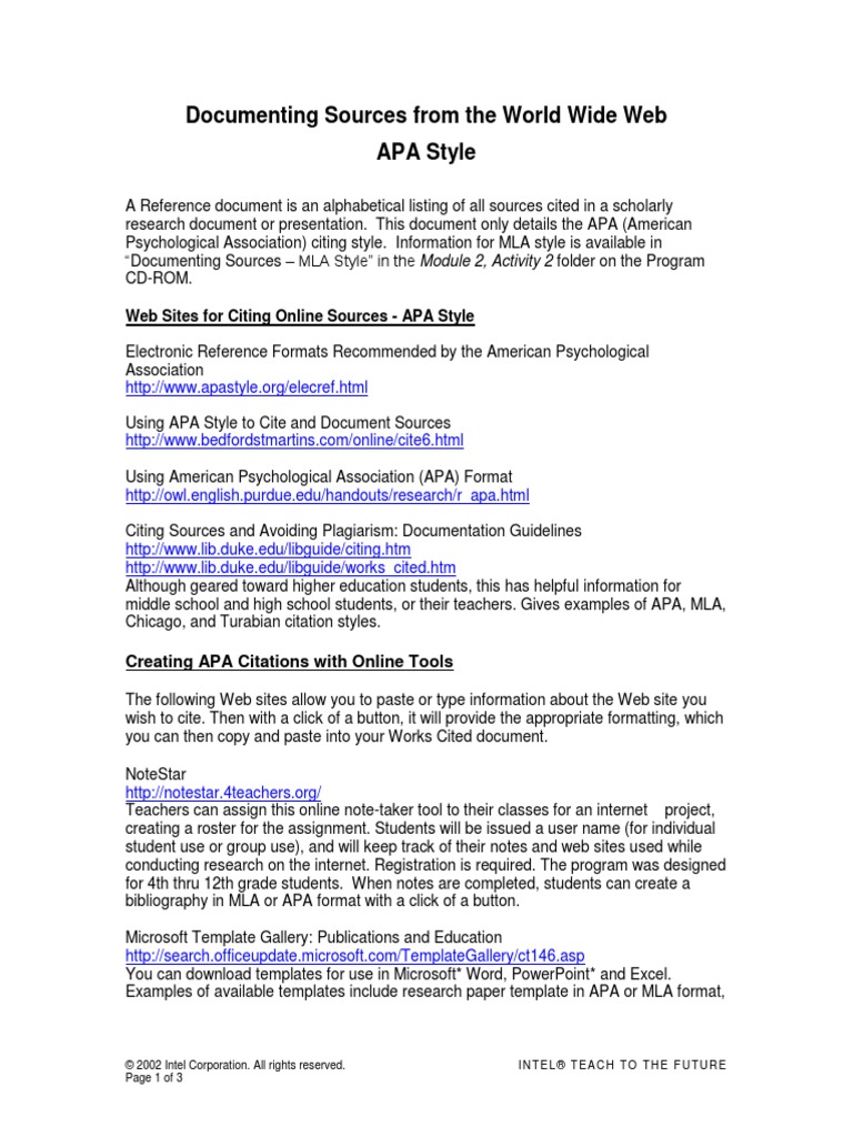 Documenting Sources - APA Style | PDF | Citation | Apa Style