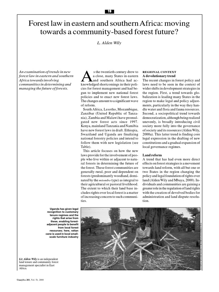 Forest Law in Eastern and Southern Africa: Moving Towards A Community ...