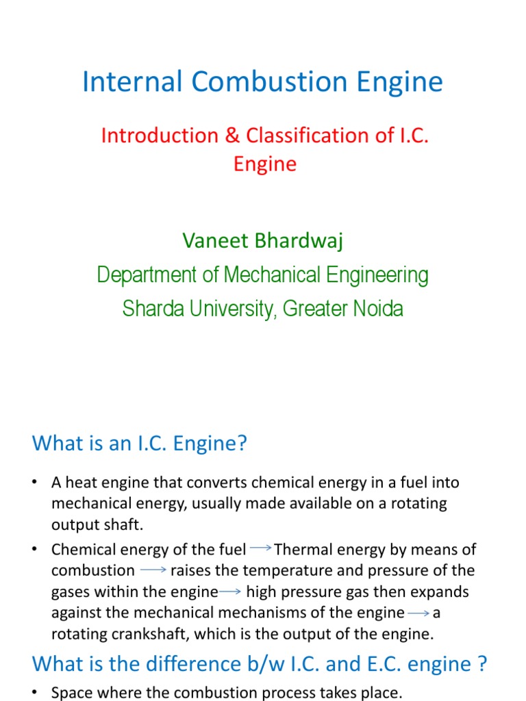 Introduction To IC Engine | PDF | Internal Combustion Engine | Cylinder ...