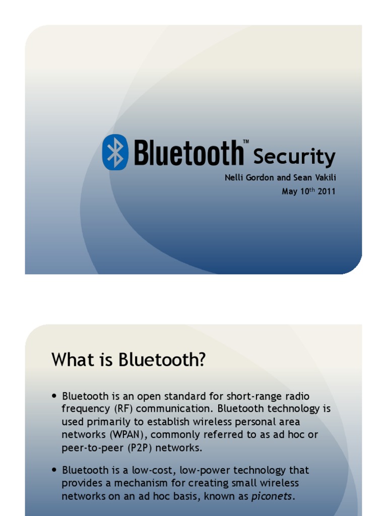 Bluetooth Security | PDF | Bluetooth | Wireless Lan