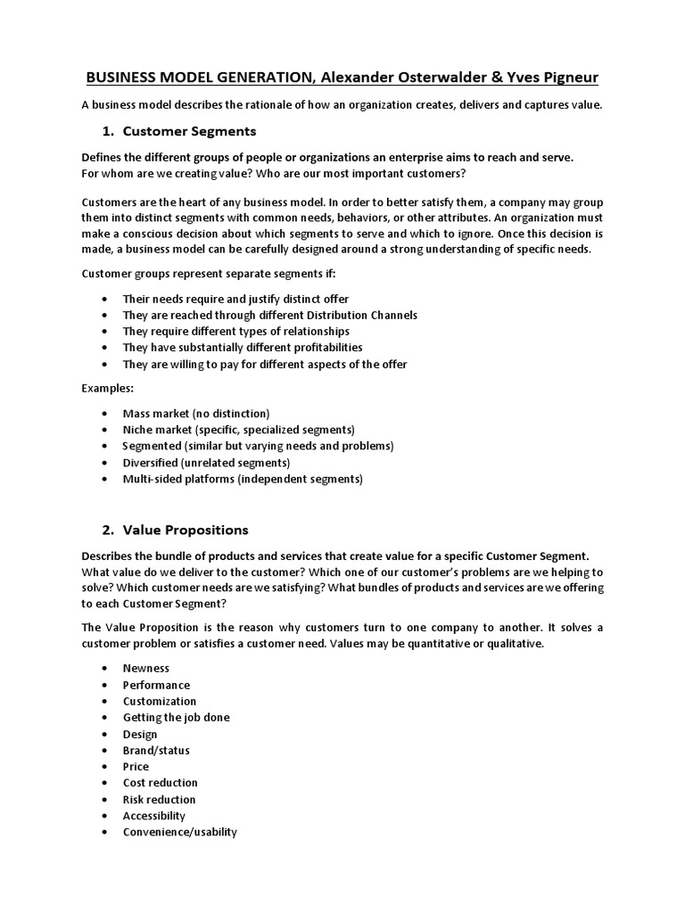 Business Model Generation | PDF | Business Model | Supply Chain
