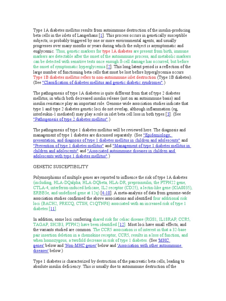 Type 1A Diabetes | PDF | Autoimmunity | Diabetes
