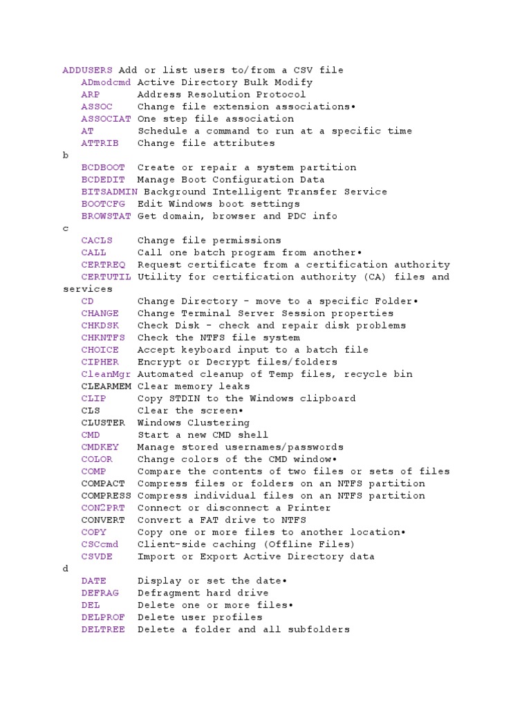 Ms Dos CMD Command | PDF | Computer File | Windows Registry