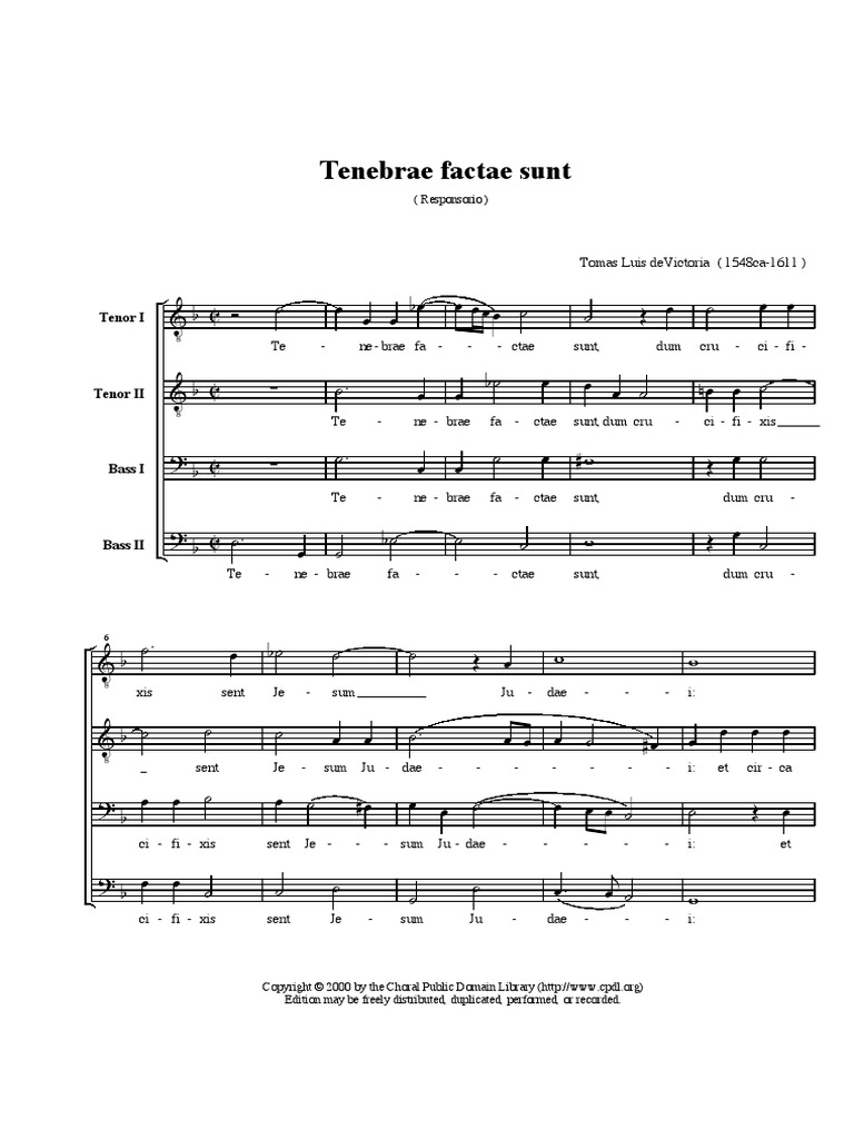 Tenebrae Factae Sunt | PDF