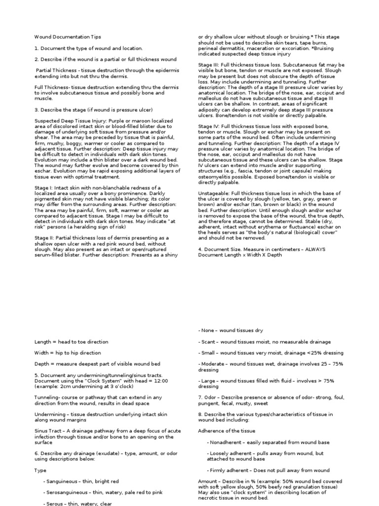 Wound Documentation Tips Pdf Anatomical Terms Of Location Wound