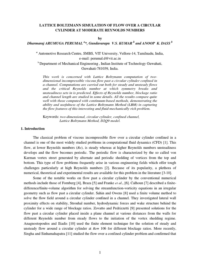 Flow Over A Cylinder | PDF | Fluid Dynamics | Reynolds Number