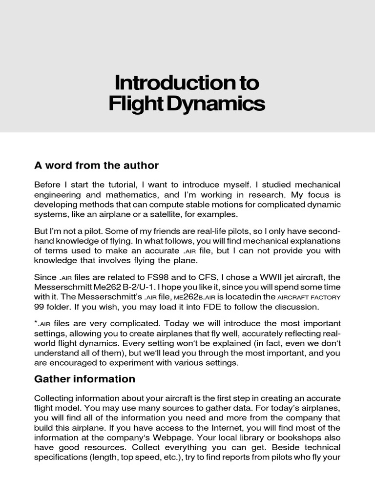 61 Introduction To Flight Dynamics | PDF | Flight Dynamics (Fixed Wing ...