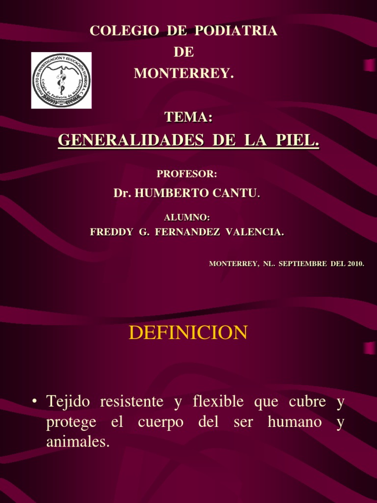 Generalidades de La Piel | PDF | Piel | Epidermis