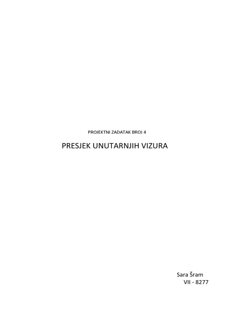 Presjek Unutarnjih Vizura | PDF