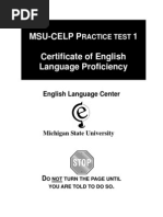 MSU-CELC English Practice Test | PDF | Toys | Question