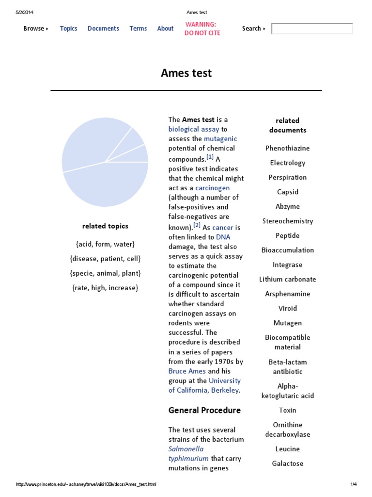 Ames Test: Biological Assay Mutagenic | PDF | Biology | Biochemistry