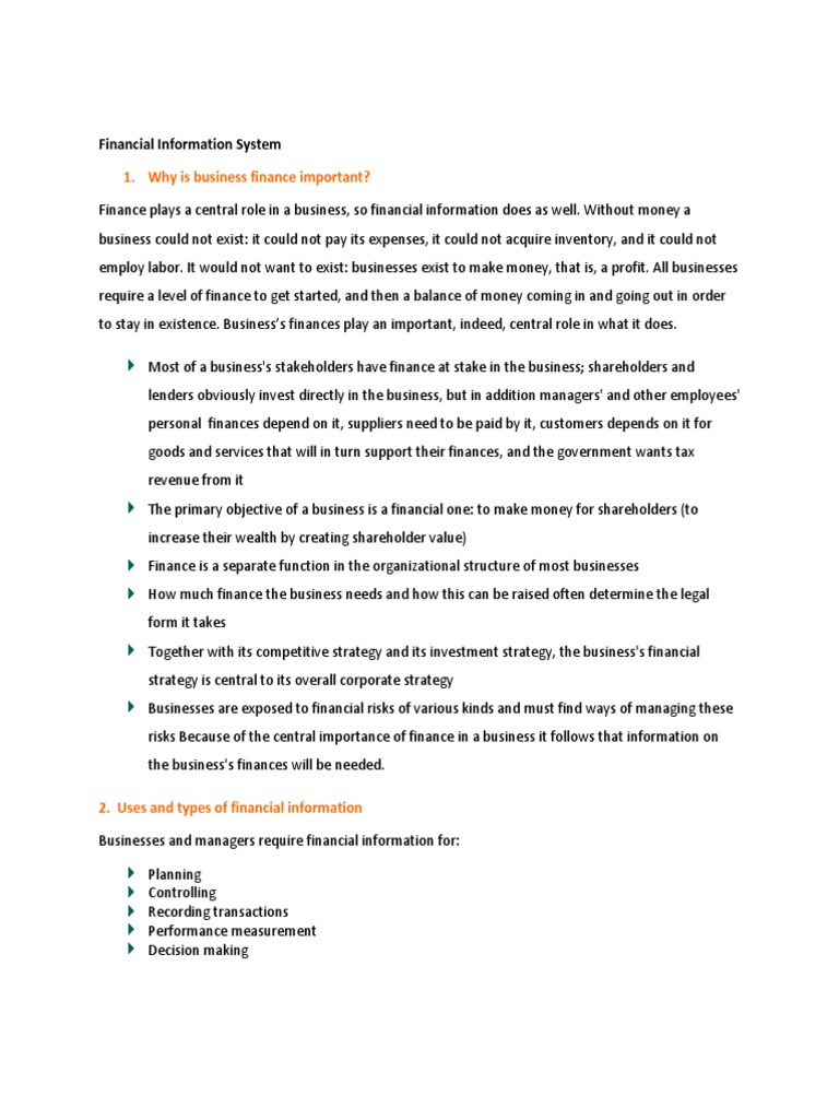 Financial Information System Notes | PDF | Information System | Payroll