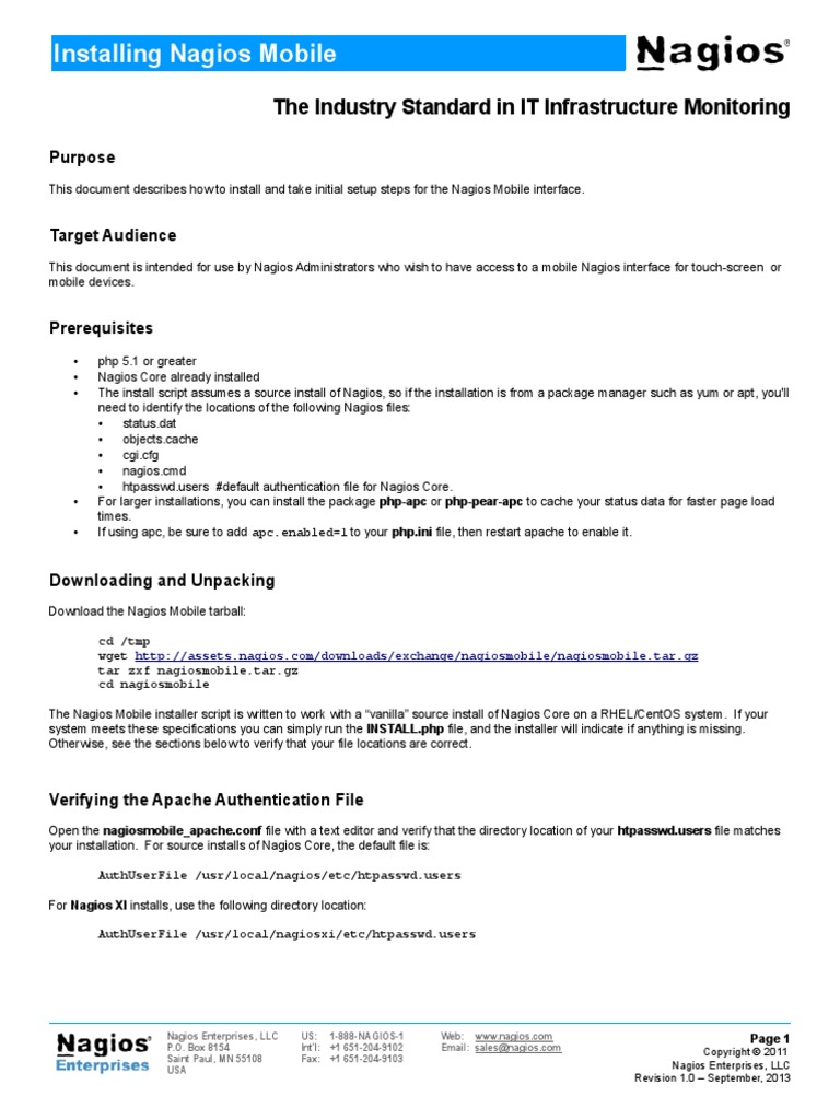 Installing Nagios Mobile | PDF | Apache Http Server | Information Technology Management