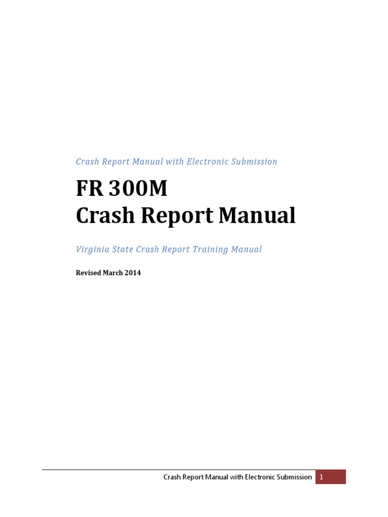 Crash Report Instruction | PDF | Department Of Motor Vehicles | Road ...