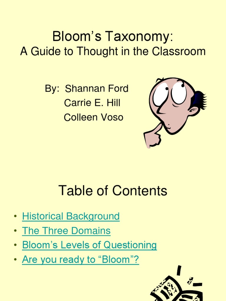 Bloom's Taxonomy:: A Guide To Thought in The Classroom | PDF