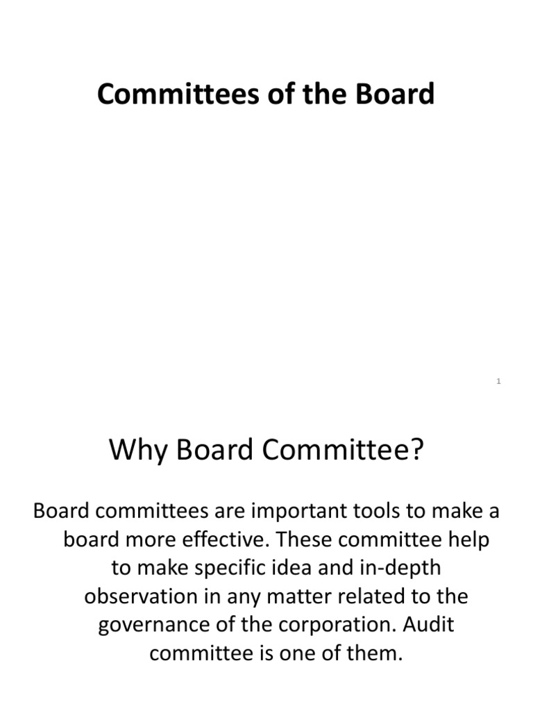 Overview of Board Committees in Governance | PDF | Internal Audit ...