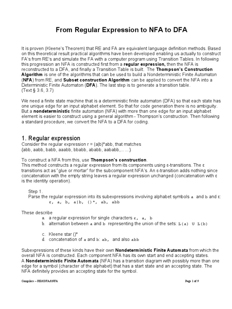 Keterangan Epsilon-Nfa Ke Dfa Rev 1 | PDF | Regular Expression | Models Of Computation