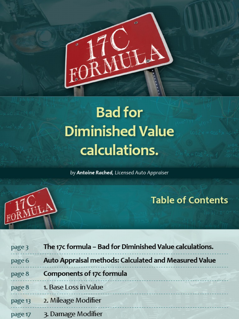 17c Formula Ebook - Diminished Value Claims | PDF | Real Estate ...