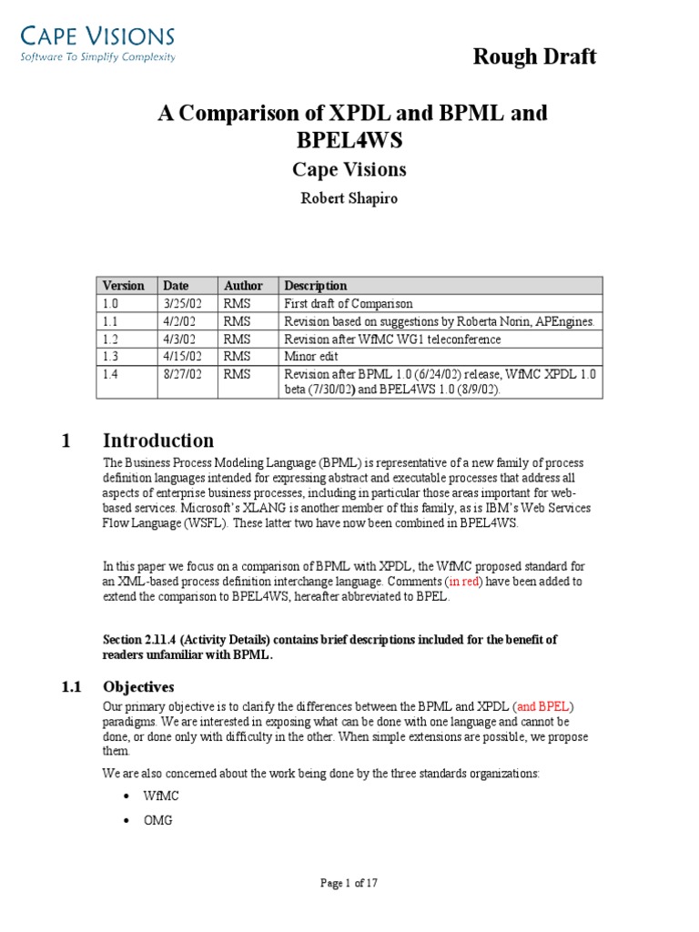 A Comparison of XPDL and BPML BPEL | PDF | Software Development | Software