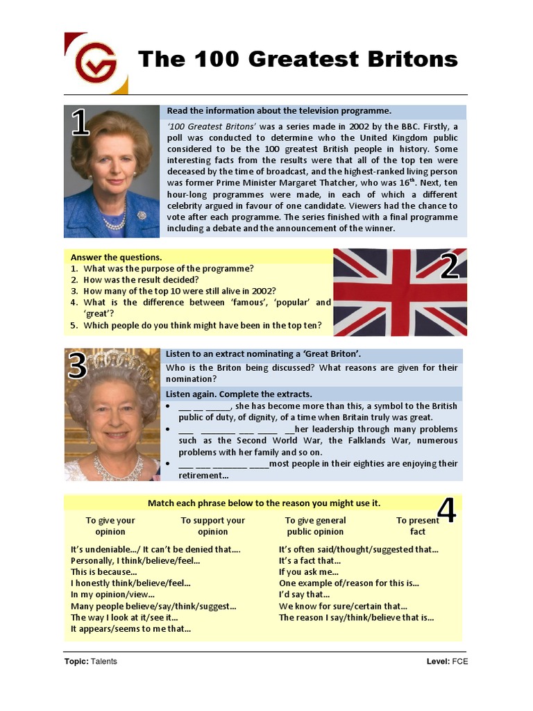 The 100 Greatest Britons | PDF | William Shakespeare | Charles Darwin