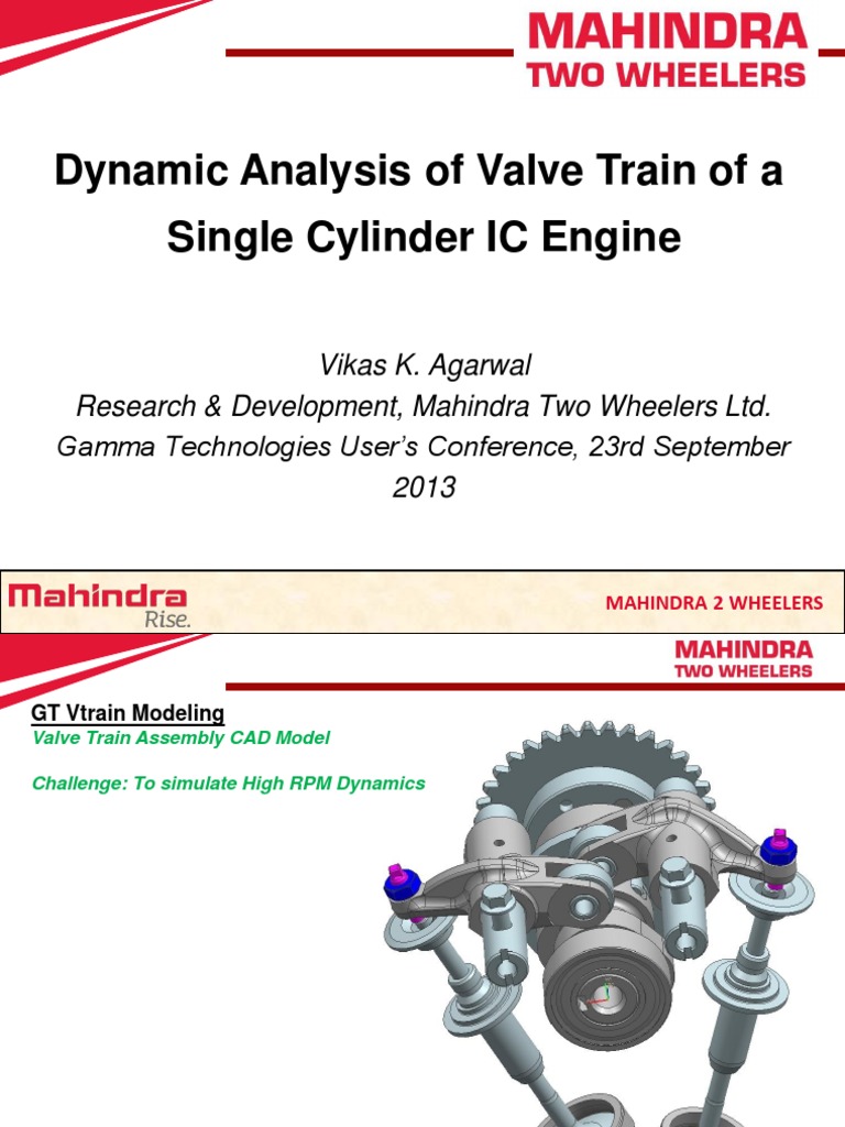 Dynamic Analysis of Valve Train of a Single Cylinder IC Engine