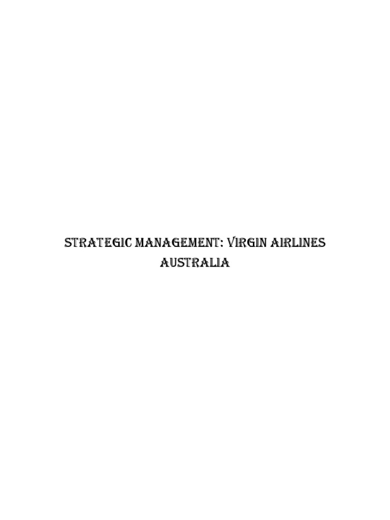 Virgin Airline Australia Strategic Management | PDF | Strategic ...