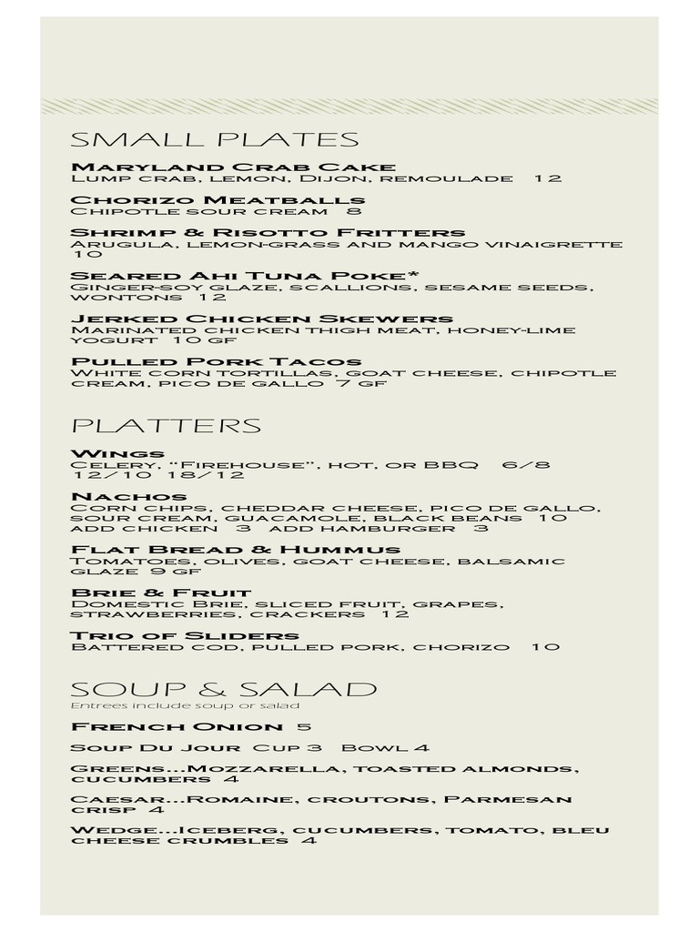New Menu - Starters | PDF