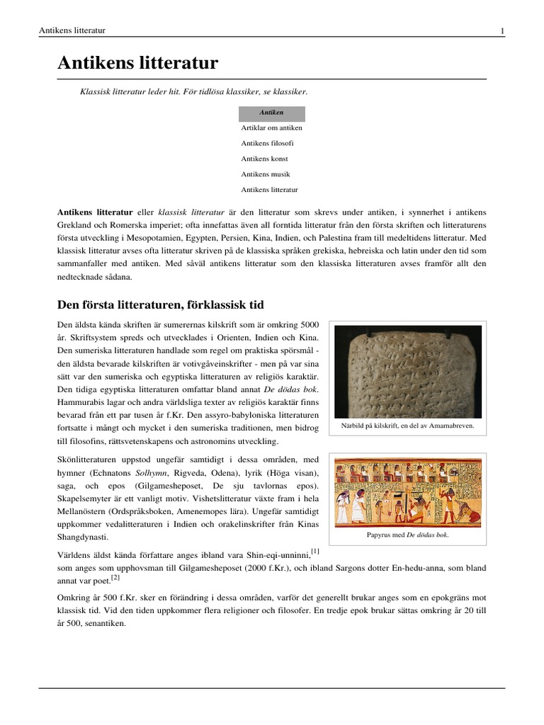 Antikens Litteratur | PDF