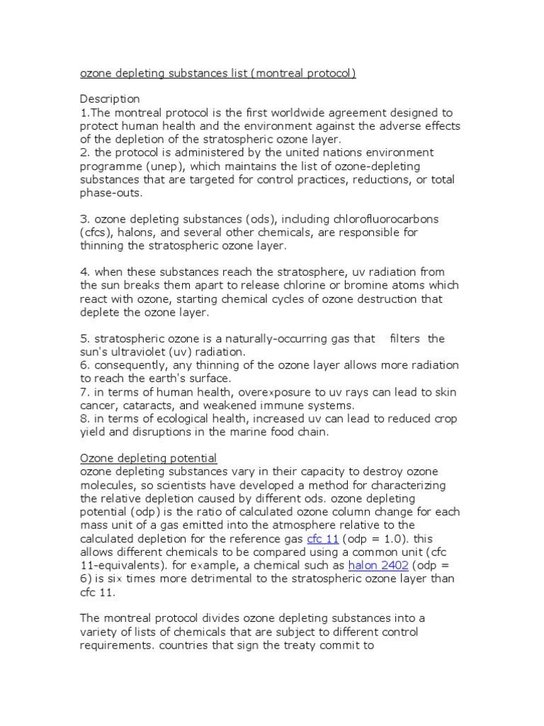 CFC 11 Halon 2402 | PDF | Ozone Depletion | Chlorofluorocarbon