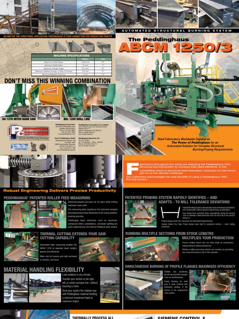 Abcm 1250 Thermal Cutting Coping | PDF | Numerical Control | Beam ...