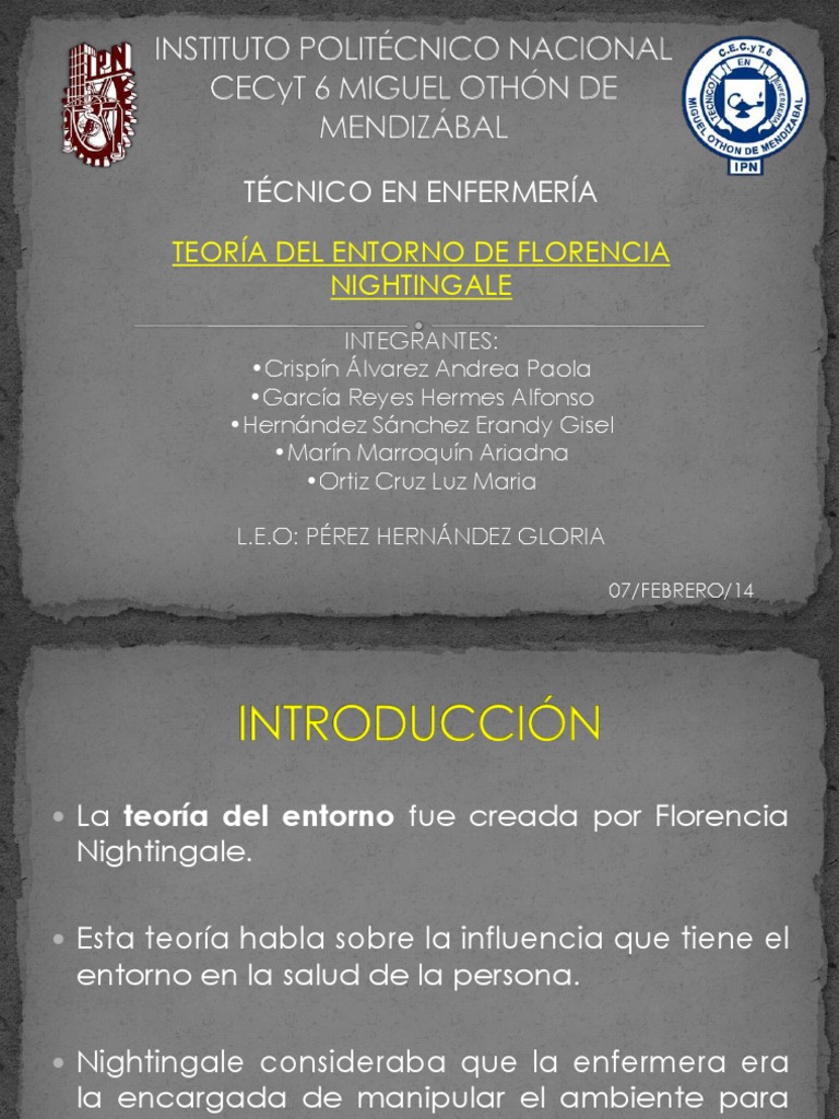 Teoría del Entorno de Nightingale | PDF | ruiseñor de Florencia ...