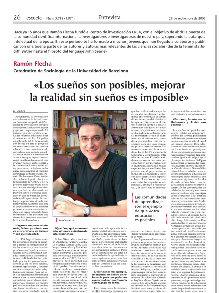 Entrevista - Escuela Ramon Flecha | PDF