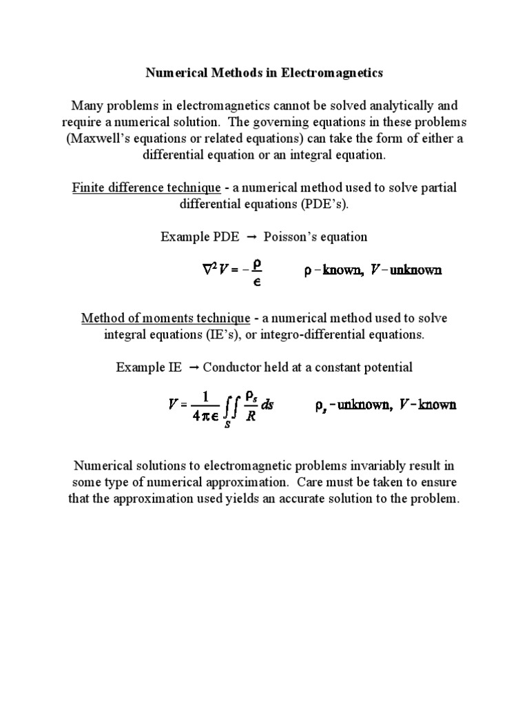Numerical Methods in Electromagnetics | PDF | Partial Differential ... Numerical Methods in Electromagnetics | PDF | Partial Differential ...