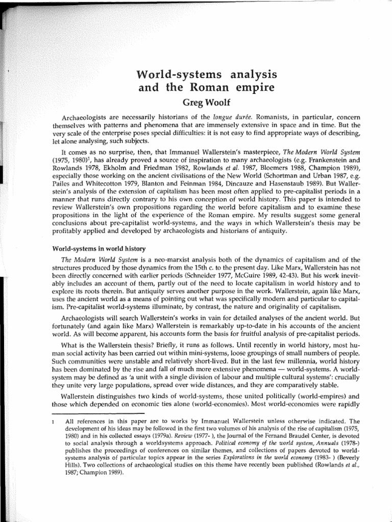 World-Systems Analysis and The Roman Empire | PDF | Social Science ...